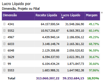 Painel Lucro Líquido - Analytics